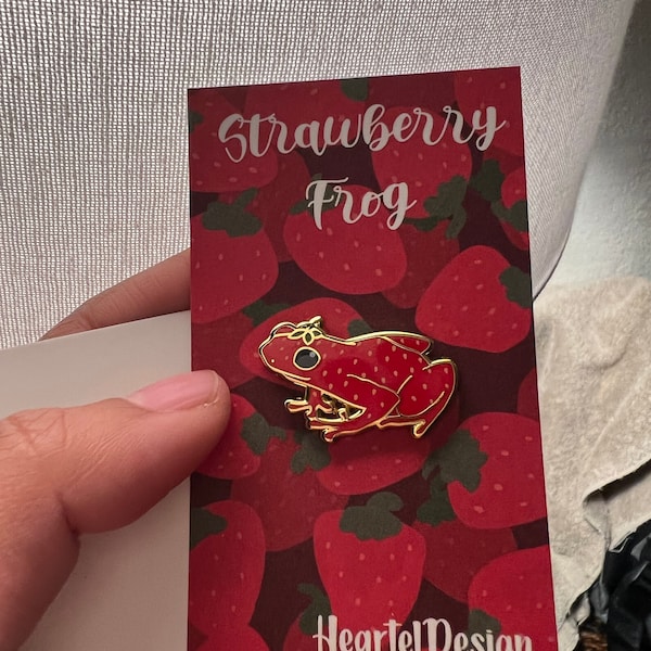 Strawberry Fruit Frog Enamel Pin! Adorable! - Etsy