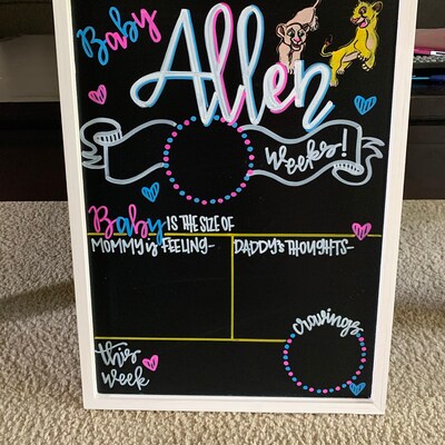 Personalized Pregnancy Tracker, Personalized Pregnancy Chalkboard ...