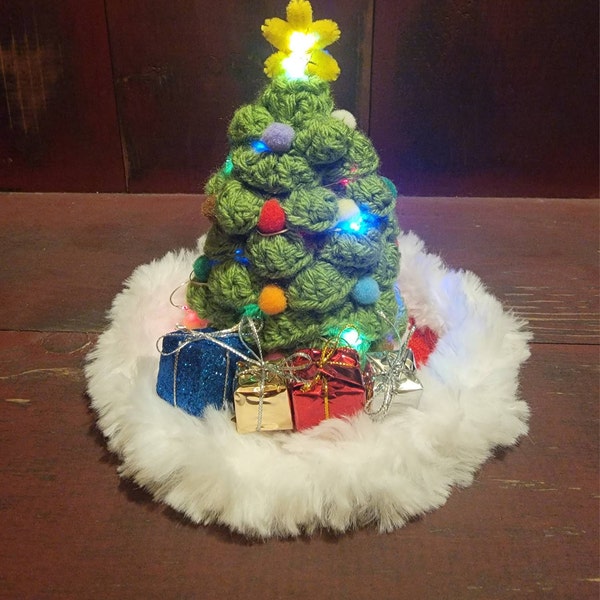 Marshmallow Mug Hat Christmas Tree Hat With LED Lights - Etsy