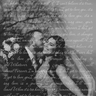 Wedding Song Lyrics With Photo Personalized First Dance - Etsy