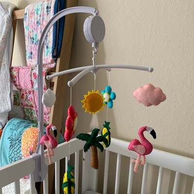 Pink Flamingo Baby Mobile,flamingo Crib Mobile,pineapple Mobile ...