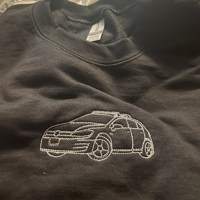 Custom Embroidered Car Sweatshirt, Embroidered Car Sweater, Embroidered ...
