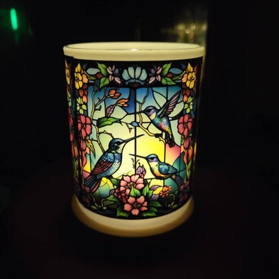 Hummingbird Stained Glass Designed Battery Operated Tea Light Holder - Etsy