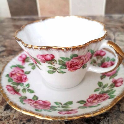 Chance Glass Serving Dish With Brass Handle, 1960's, Fiesta Floral ...