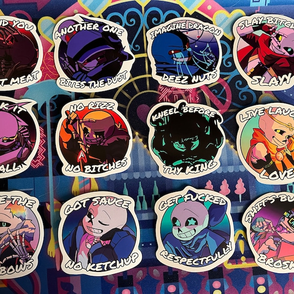 Undertale Multiverse AU Holographic Ship Stickers Die Cut Sticker ...