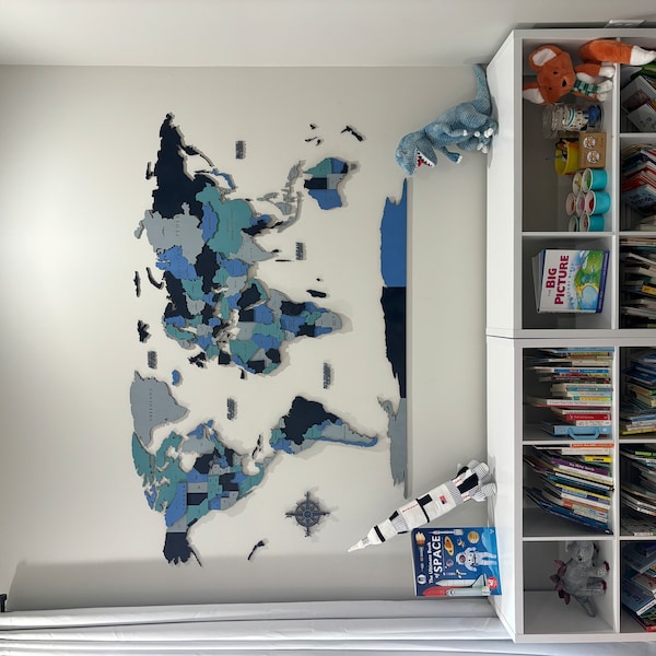 Map of the World 3D, Laser Cut File, SVG, EPS, DXF, Cdr, Pdf ...