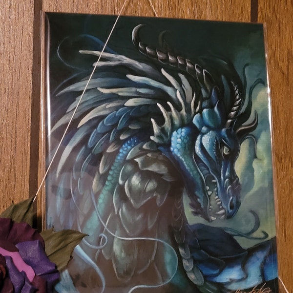 Zephyr - Fantasy Blue Dragon Print - Etsy