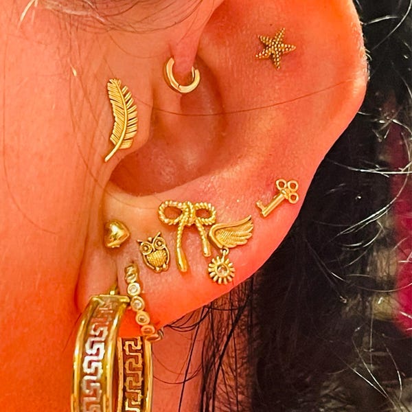 G23 Solid Titanium Helix Studs, 16G Threadless Push-in Labret Stud ...