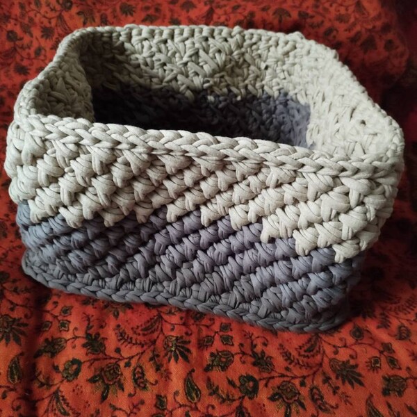 CROCHET PATTERN - Crochet Basket Pattern, Large Basket With Handles ...