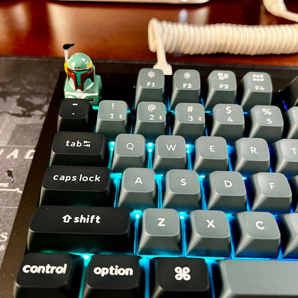 The Mandalorian Boba Fett Backlit LED Keycap Handmade Resin Custom ...