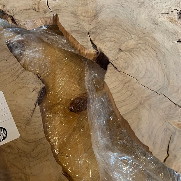 Live Edge Wood Slab, Elm Tree Slice, Round Reclaimed Unique Wooden ...