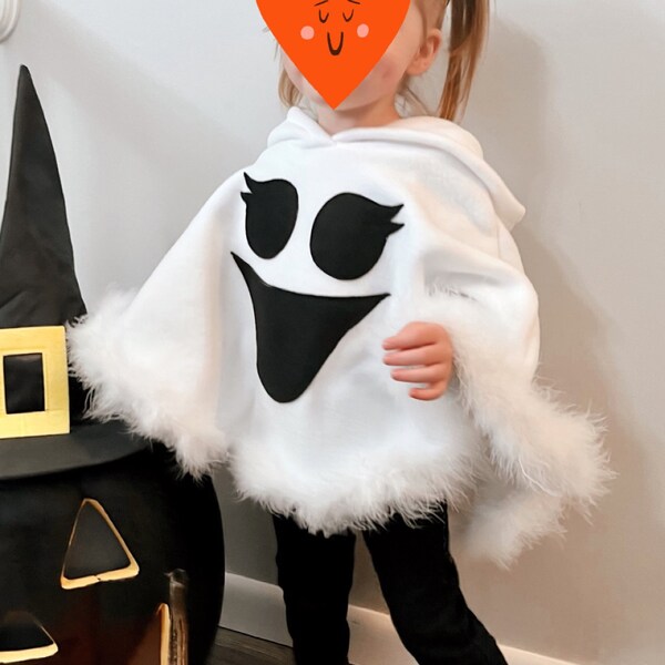 Ghost Boo Happy Girly Lashes Halloween Poncho - Ghost Poncho - Ghost ...
