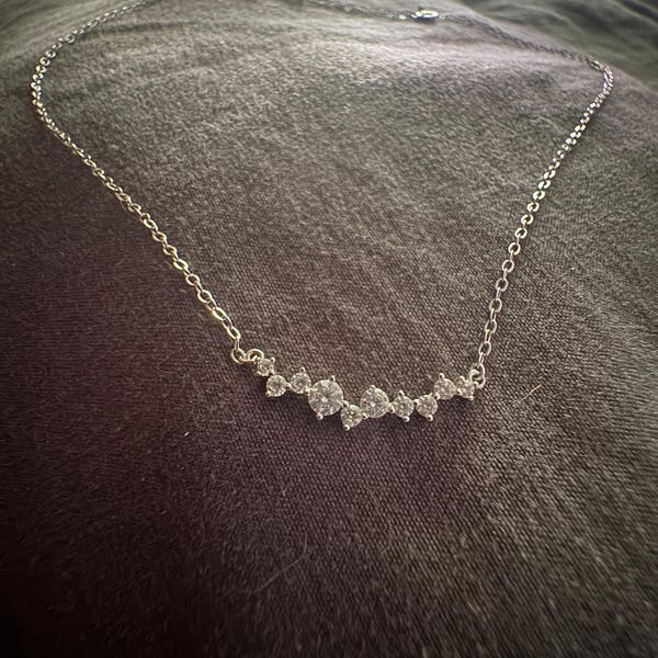 Elegant Diamond Smile Necklace for Wedding •minimalist Diamond Necklace ...