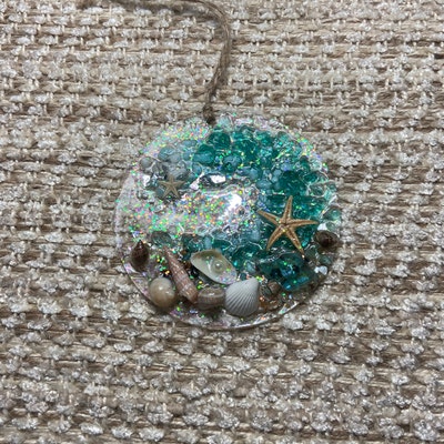 Seafoam Green Seashell Window Art/pastel Wall Art/seashell Wall Art ...