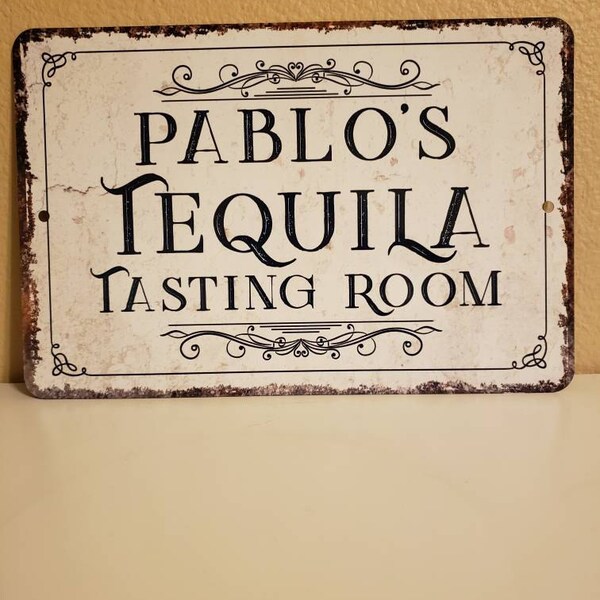 Personalized Vintage Distressed Look Tequila Tasting Room Metal Sign ...