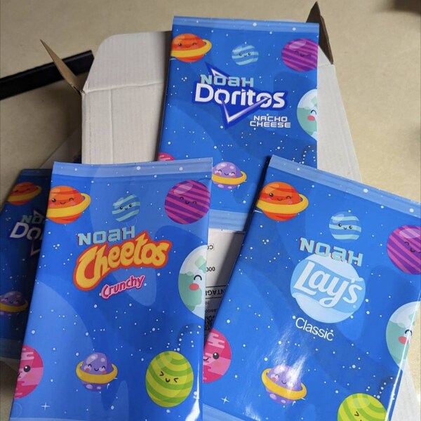 Outer Space Birthday Chip Bags Planet Birthday Chips Astronaut Birthday ...