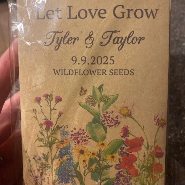 Wildflower Seed Packet Wedding Favors With Seed Included Personalized ...