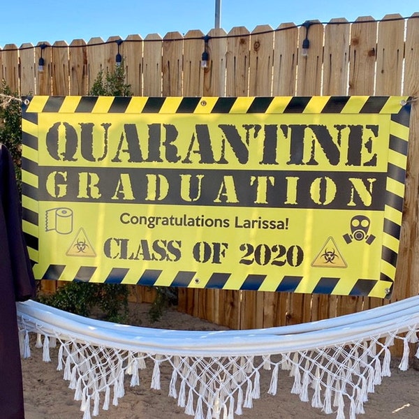 Quarantine Graduation 2020 Vinyl Banner Sign Free Overnight Shipping - Etsy