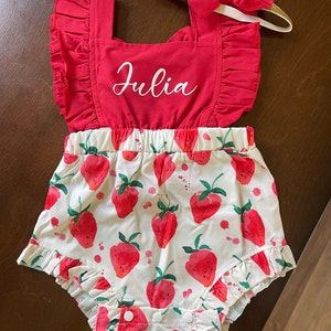 Berry First Birthday Outfit Personalized Baby Girl Strawberry - Etsy