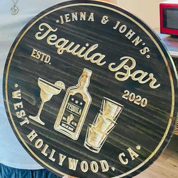 Personalized Tequila Bar Sign: Custom Man Cave Decor - Etsy