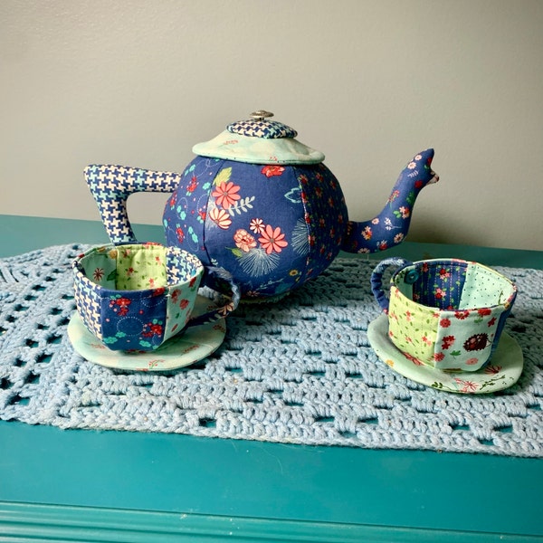 Tea Set Sewing Pattern, Tea Set Pattern, Tea Set PDF, Fabric Teapot ...