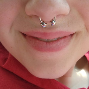 16G Stardust Septum Ring/daith Earring/septum Piercing/cartilage Hoop ...