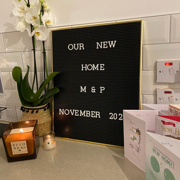 Black Frame White Background Personalised Retro Letter Board With 188 ...