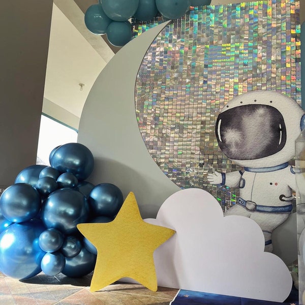 5ft Over the Moon and Clouds Template Backdrop Decorations| Birthday ...