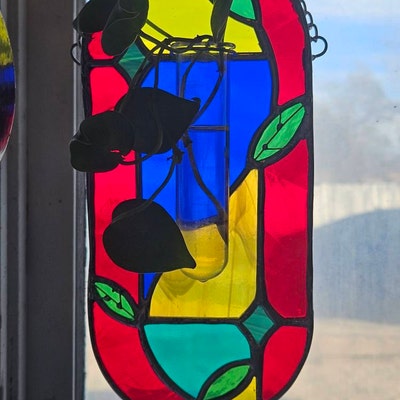 Flower Stained Glass Pattern, Stained Glass Pattern, Digital Download ...