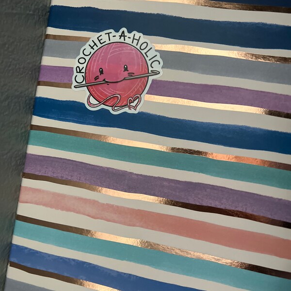 Crochet Sticker ~ Crochet-a-holic Yarn Waterproof Vinyl Sticker ...