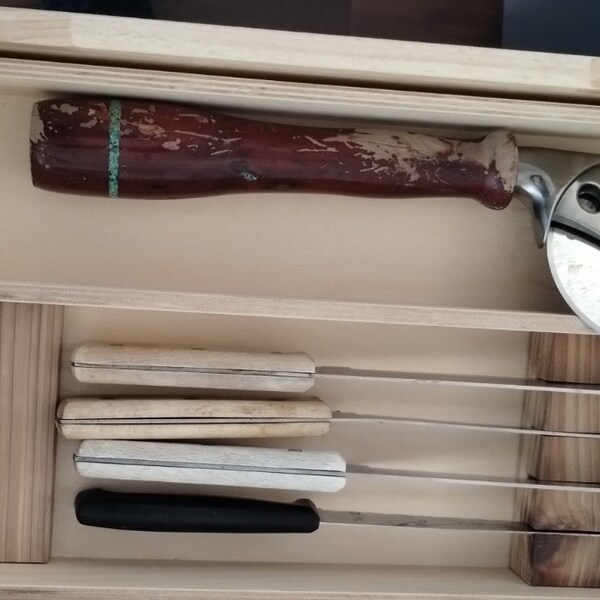 Up to 12 Inches Wide - Custom Baltic Birch Drawer Organizer, Silverware ...
