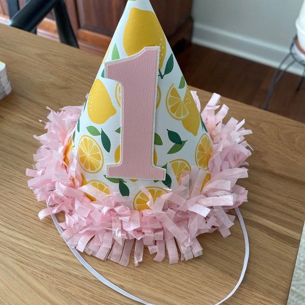 Pink Lemonade Party Hat - Lemonade Stand Birthday Party, Pink Lemonade ...