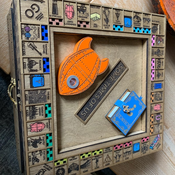 FULLY Personalised Customopoly Wooden Board Game With Turntable, Bank ...