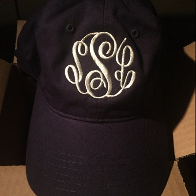 Navy Monogrammed Hat Monogrammed Baseball Cap Personalized Baseball Hat ...