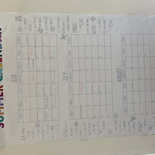 UPDATED 2025 Summer Countdown, Summer Calendar Poster, Summer ...