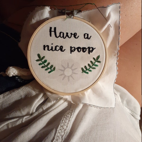 DIY Hand Embroidery Kit Have A Nice Poop Funny Embroidery Kit for ...