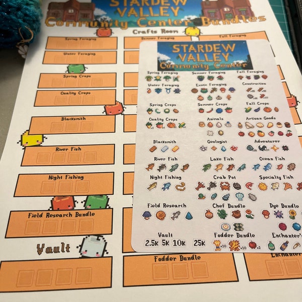 Stardew Valley Community Center Bundles Sticker Checklist - Etsy