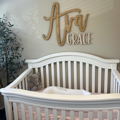 Nursery Name Sign Nursery Decor Wooden Name Cutout Personalized Nursery ...