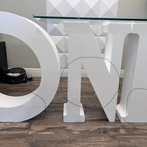Giant Foam Letters for One,32in Letter 0 30in Letter NE 8in Thick ...