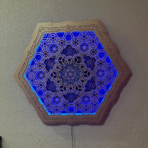Sacred Geometry Led Lamp tree of Life, Celtic Wall Art - Etsy