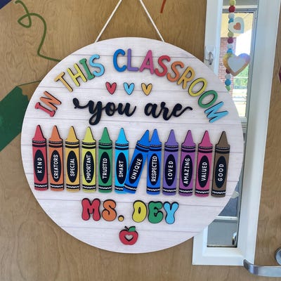 Personalized Teacher Door Sign, Bee Teacher Door Hanger, Cute Classroom ...