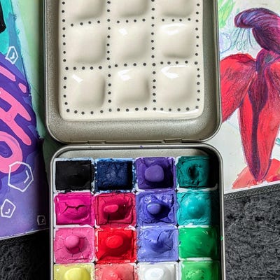 Custom Ceramic Palette With Container, Sturdy Travel Palette, Portable ...
