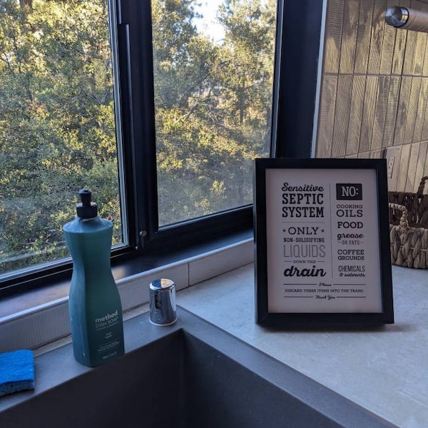 Septic System PRINTABLE Kitchen Sign Sink No Food Grease Coffee Grounds ...