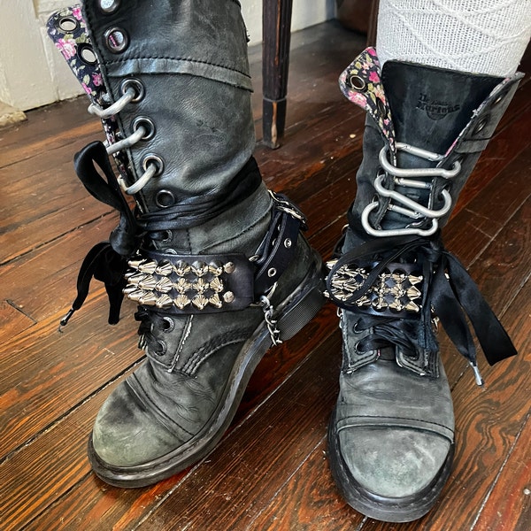 Pair of Three Row Tall Cone Studded Bootstraps - Etsy