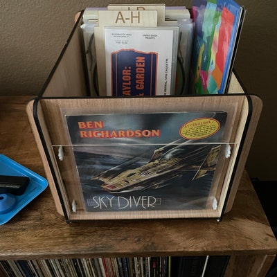 45 RPM Record Storage Box & Display Frame PLUS 3 Alpha Record Dividers ...