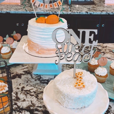 One Sweet Peach Cake Topper Peach Cake Topper First Birthday Cake ...
