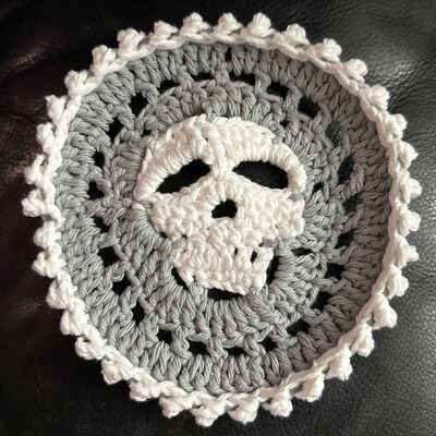 Crochet Pattern Mr Bones Skull Coaster Digital PDF - Etsy