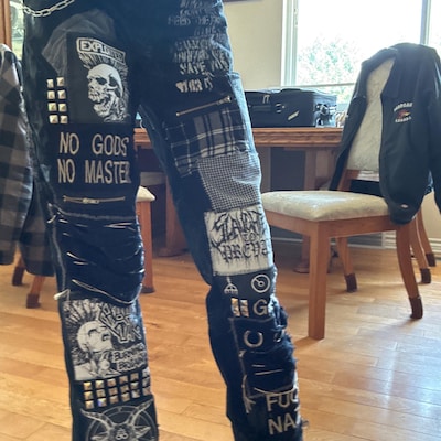 31 Unique Handmade Jeans Custom Punk Rock Goth Emo Metal Cyber Dark ...
