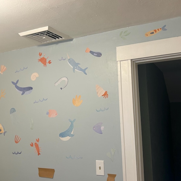 Ocean Animal Wall Decals - Removable, Reusable Wall Stickers ...