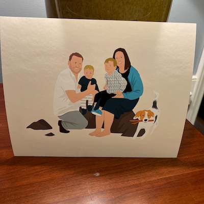 Custom Digital Family Portrait, Family Illustration, Digital Art ...